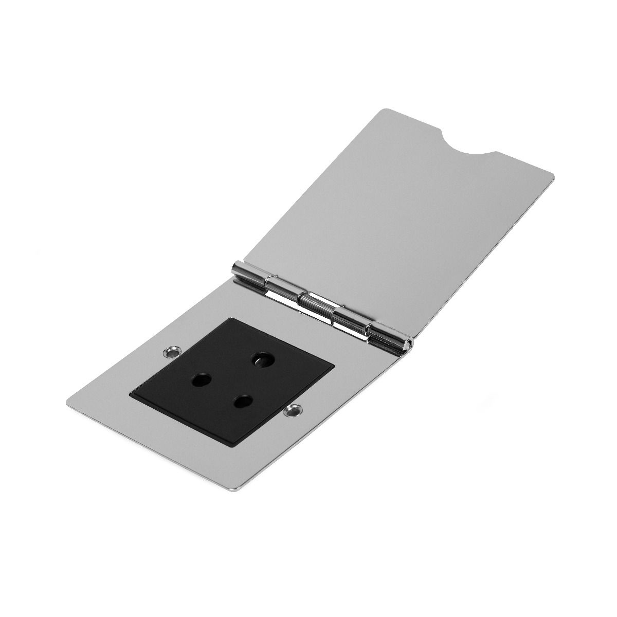 Soho Lighting Polished Chrome & Black 5 Amp Floor Socket | Polished ...