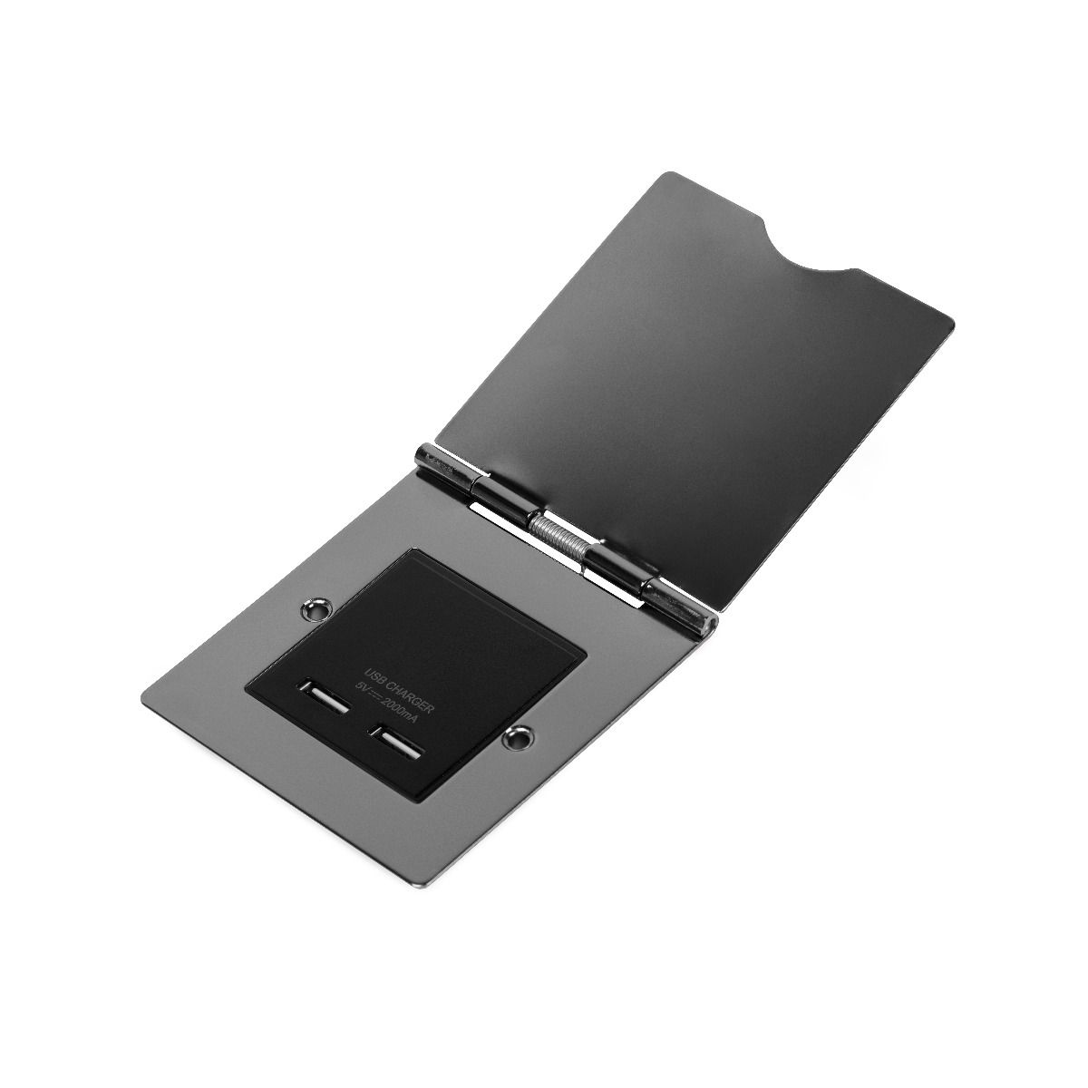 Black Nickel USB Charger Euro Module Floor Socket - Elesi