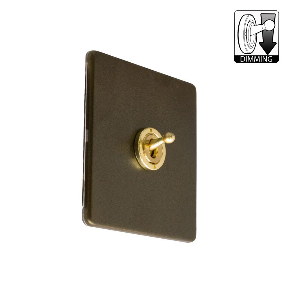 Soho Lighting Fusion Bronze & Brushed Brass 1 Gang Dimming Toggle ...