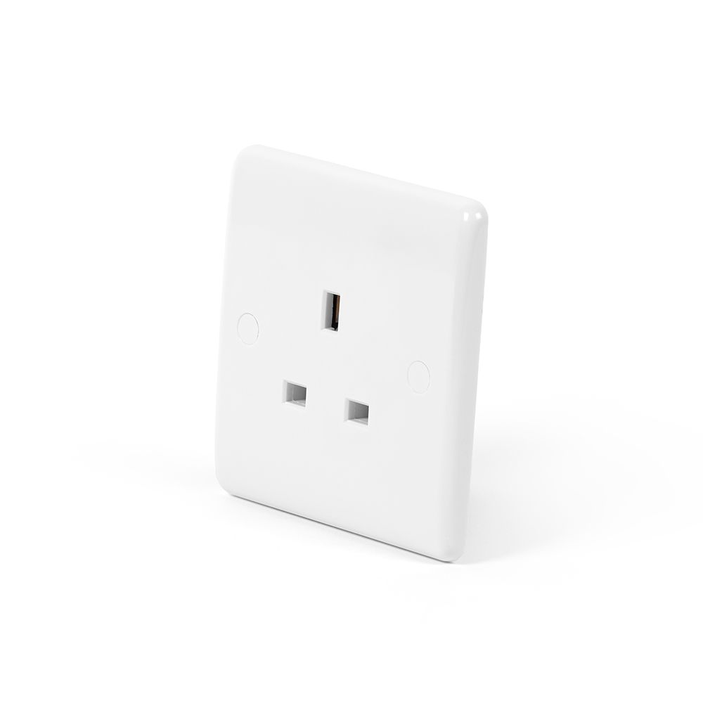 white single unswitched socket | White Plastic 13A 1 Gang Unswitched ...