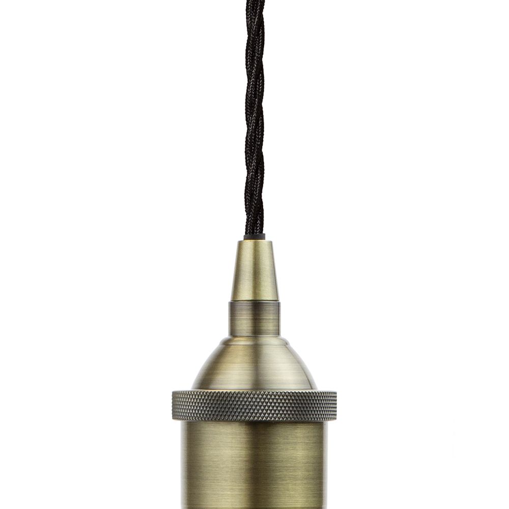 Soho Lighting Antique Brass Decorative Bulb Holder with Black Twisted ...