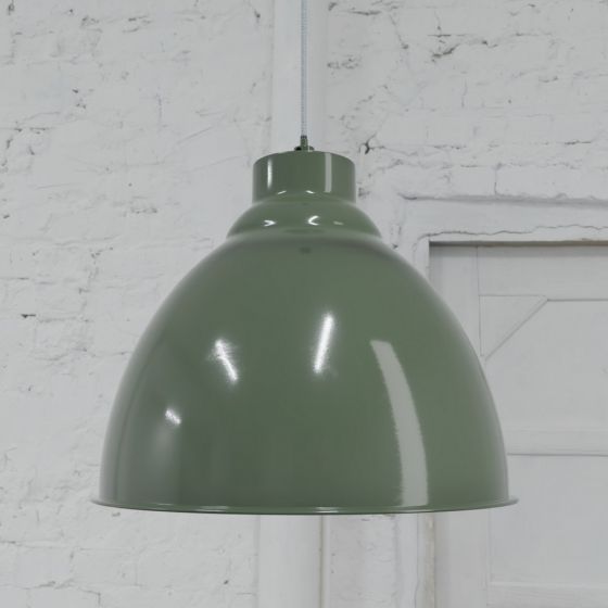 Olive Green Pendant Light - Oxford Vintage - Soho Lighting - Elesi