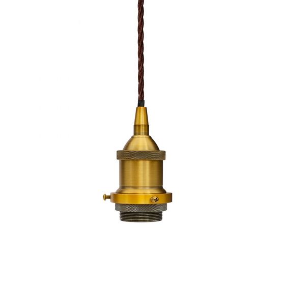 Soho Lighting Antique Gold Decorative Bulb Holder with Brown Twisted ...