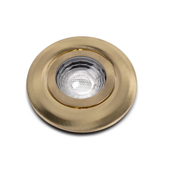 Brushed Brass Tiltable Adjustable 2.8k Fire Rated LED 6W IP44 Dimmable ...
