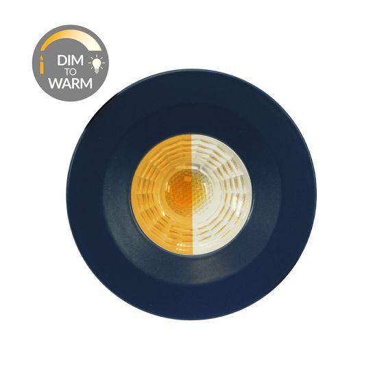 Navy Blue CCT Dim To Warm LED Downlight Fire Rated IP65 - Elesi