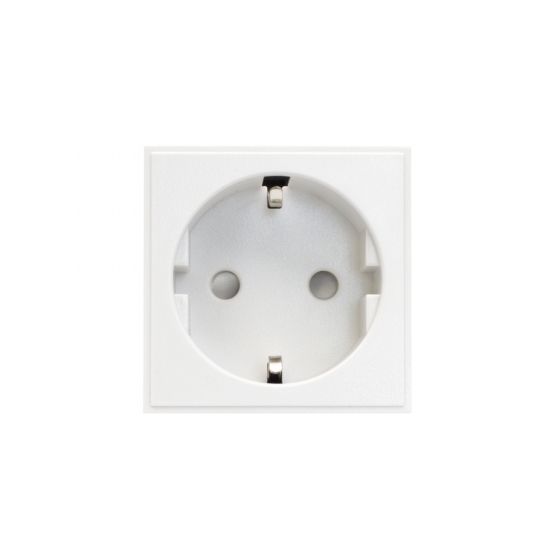Soho Euro Module 16A European Socket Round Pin White - Elesi