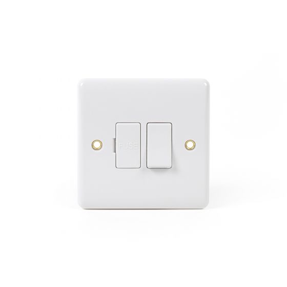 White Plastic 13A Switched Fuse Connection Unit - Elesi