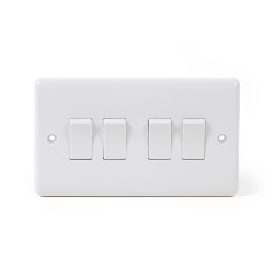 4 Gang Light Switch White | 4 Gang Switch - Elesi