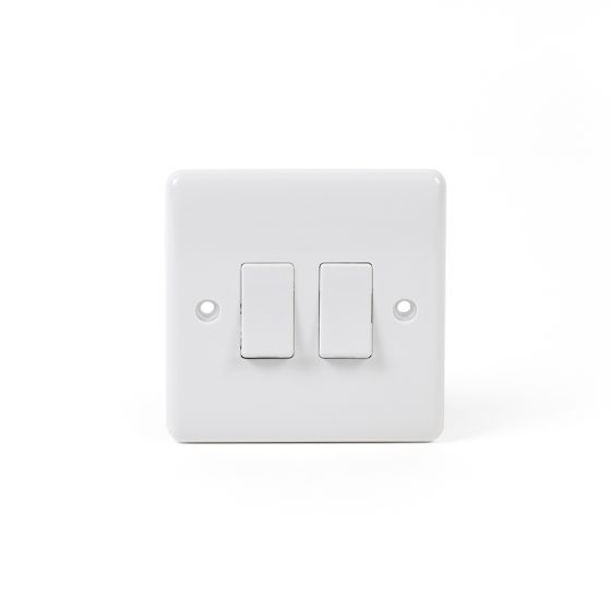 2 Gang Intermediate Switch White | 2 gang intermediate light switch ...