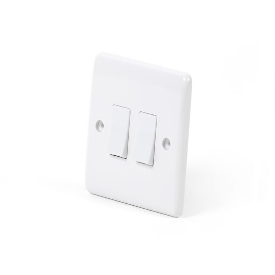 2 Gang Intermediate Switch White | 2 gang intermediate light switch ...