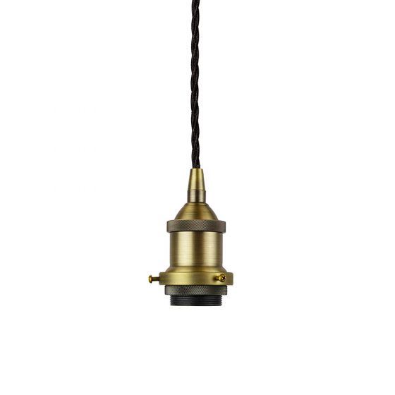 Soho Lighting Matt Antique Brass Decorative Bulb Holder with Black ...