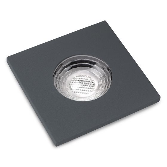 Lieber Graphite Grey GU10 Fire rated IP65 square downlight - Elesi