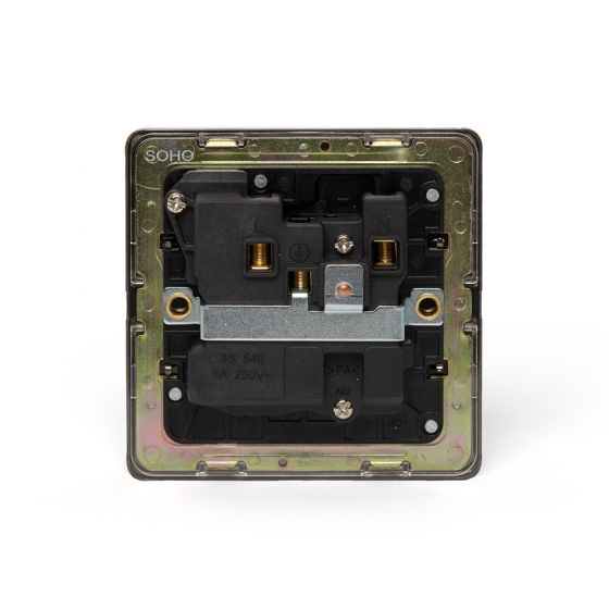 Soho Lighting Antique Brass 5 Amp Switched Socket | Antique Brass ...