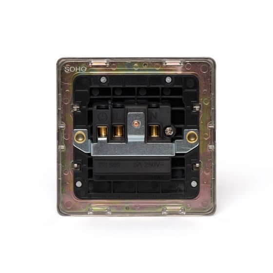 Soho Lighting Brushed Chrome & Black 5 Amp Socket | Brushed Chrome ...