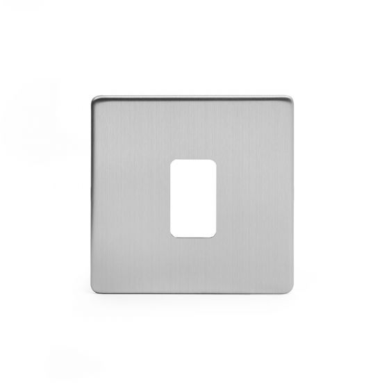 Soho Lighting Brushed Chrome 1 Gang Grid Plate - Elesi