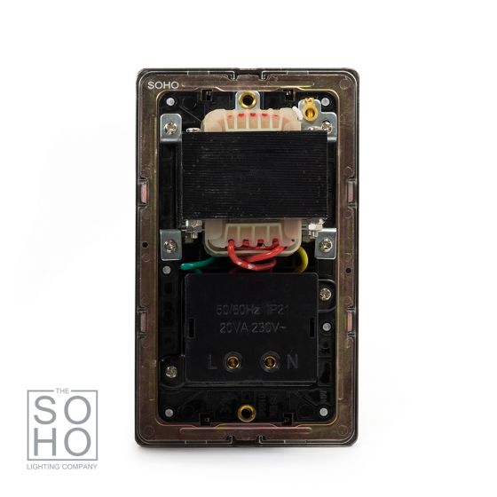 Black Nickel 1 Gang Shaver Socket with Black Insert - Elesi