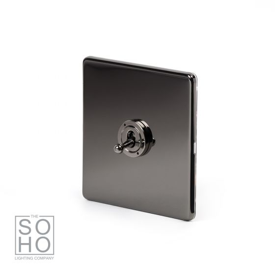 Black Nickel Toggle Light Switch | 1 Gang 2 Way Toggle Switch with ...