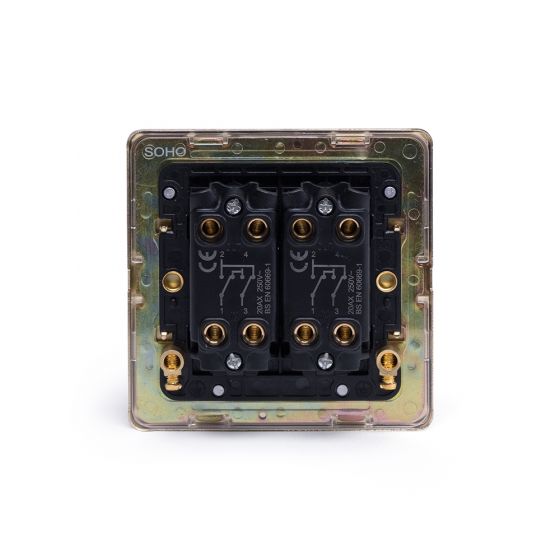 Soho Lighting Brushed Brass 2 Gang 20 Amp Intermediate Toggle Switch ...