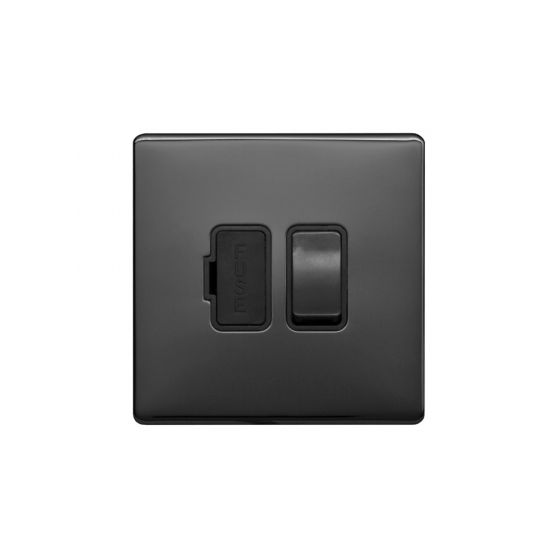 Lieber Black Nickel 13A Switched Fuse Connection Unit - Black Insert ... Lieber Black Nickel 13A Switched Fuse Connection Unit - Black Insert ...