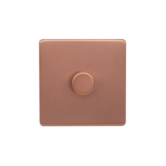 Lieber Brushed Copper 250W 1 Gang 2 Way Intelligent Trailing Dimmer ...
