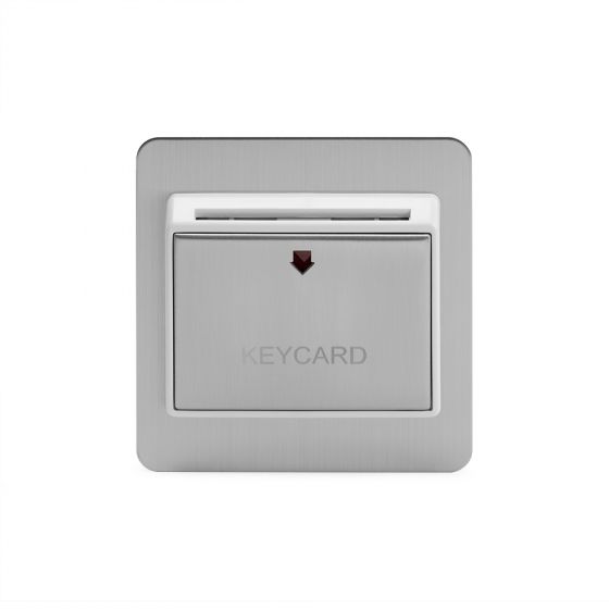 Soho Lighting Flat Plate Brushed Chrome 32A Key Card Switch With White ...