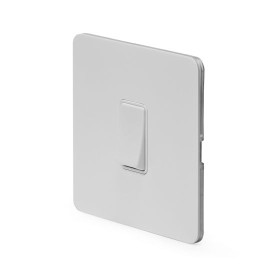 White Metal 1 Gang Light Switch | White Single light switch 2 way 10A ...