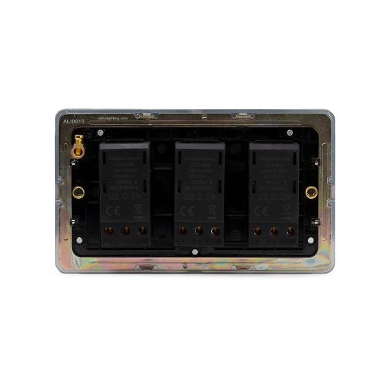 Soho Lighting Polished Chrome Flat Plate 250W 3 Gang 2 Way Trailing ...