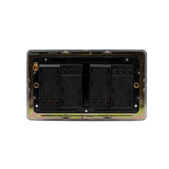 Soho Lighting Polished Chrome Flat Plate 250W 4 Gang 2 Way Trailing ...