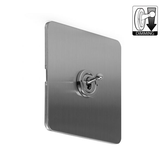 Soho Lighting Flat Plate Brushed Chrome 1 Gang Dimming Toggle Switch ...