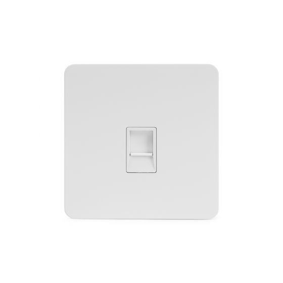 Soho Lighting White Metal Flat Plate 1 Gang Data Socket RJ45 Ethernet ...