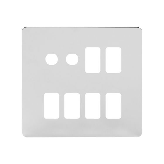 Soho Lighting Polished Chrome Flat Plate 8 Gang 4RM+4CM Dual Module ...