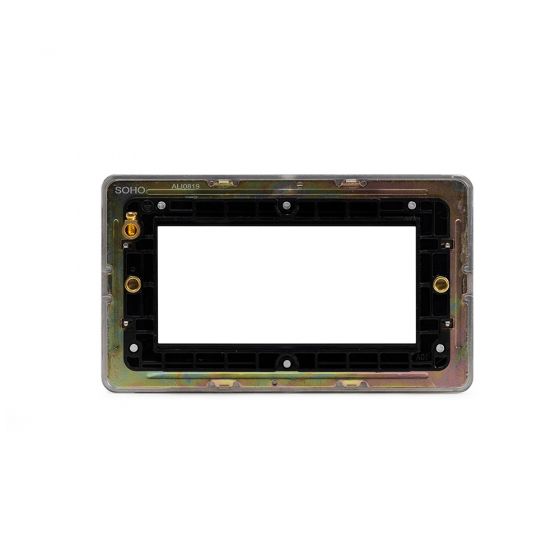 Soho Lighting Brushed Chrome Flat Plate Double Data Plate 4 Modules Blk ...