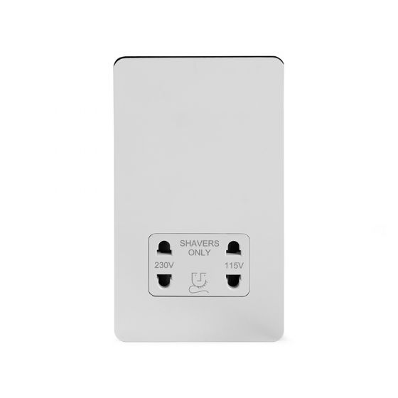 Soho Lighting Polished Chrome Flat Plate Shaver Socket / Toothbrush ...