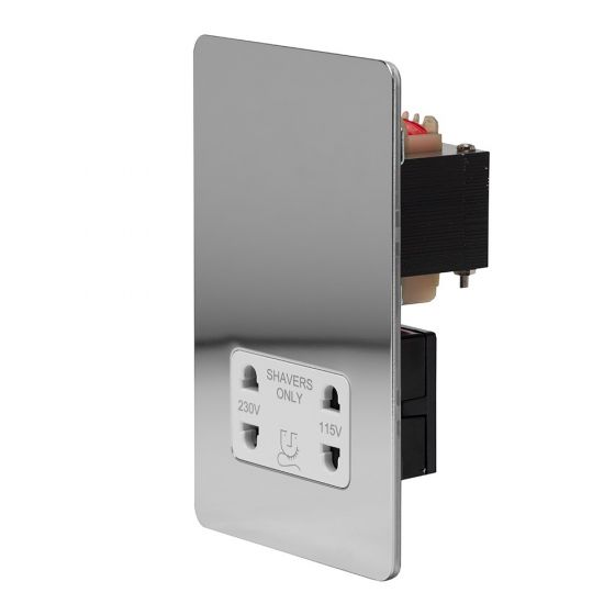 Soho Lighting Polished Chrome Flat Plate Shaver Socket / Toothbrush ...