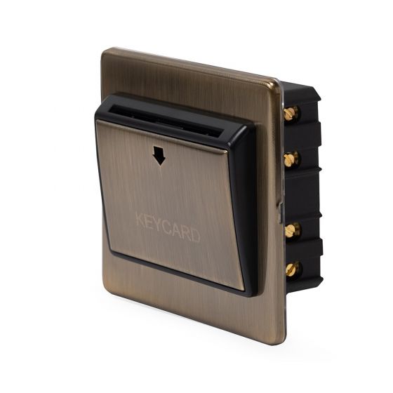 Antique Brass Keycard Black Insert - Elesi