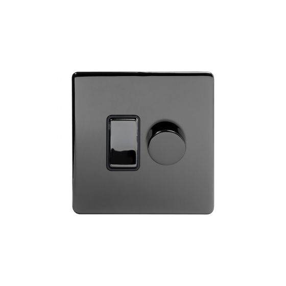 Soho Lighting Black Nickel dimmer and rocker switch combo Blk Ins ...