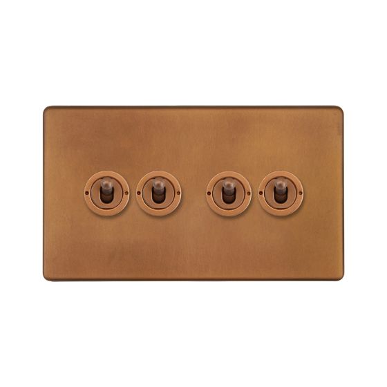 Soho Lighting Antique Copper Period 4 Gang 2 Way Toggle Switch - Elesi