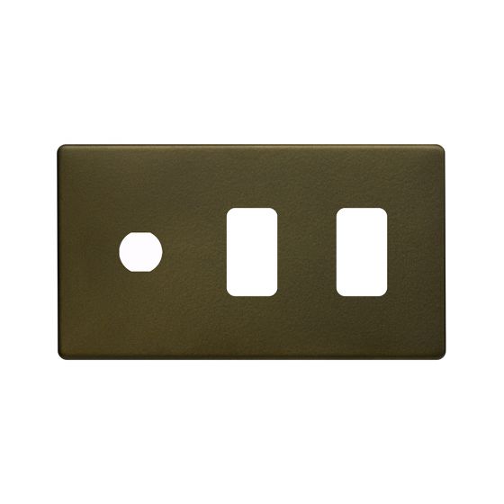 Soho Lighting Bronze 3 Gang 2RM+1CM Dual Module Grid Switch Plate - Elesi