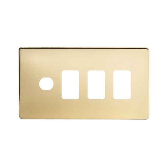 Soho Lighting Brushed Brass 4 Gang 3RM+1CM Dual Module Grid Switch ...