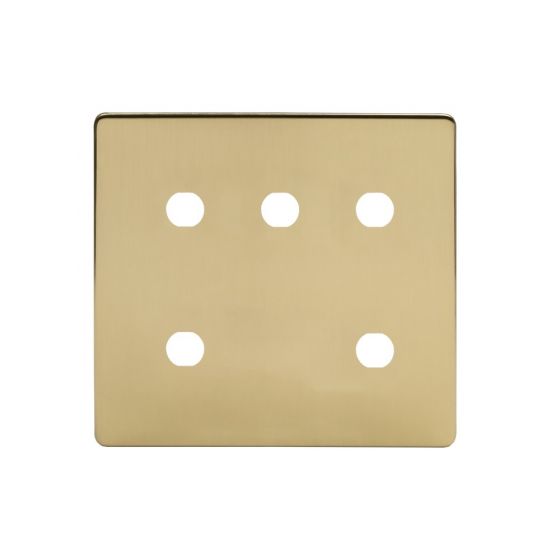 Soho Lighting Brushed Brass 5 Gang CM Circular Module Grid Switch Plate ...