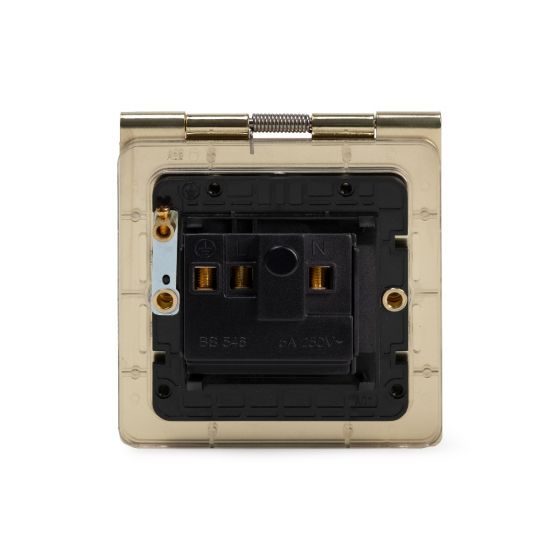 5A 1Gang Euro Module Floor Socket Brushed Brass - Elesi