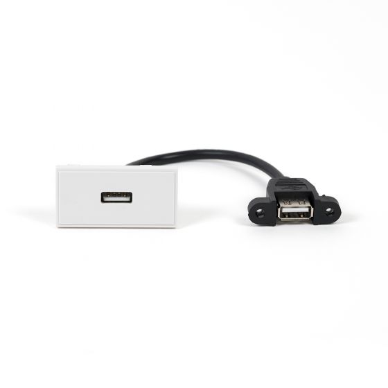 White USB Mounted Socket - Elesi
